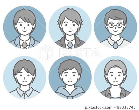 Young men circle icon set - Stock Illustration [89335743] - PIXTA