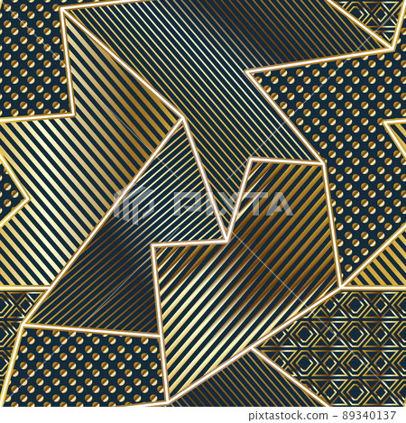 Gold geometric seamless pattern. - Stock Illustration [89340137] - PIXTA