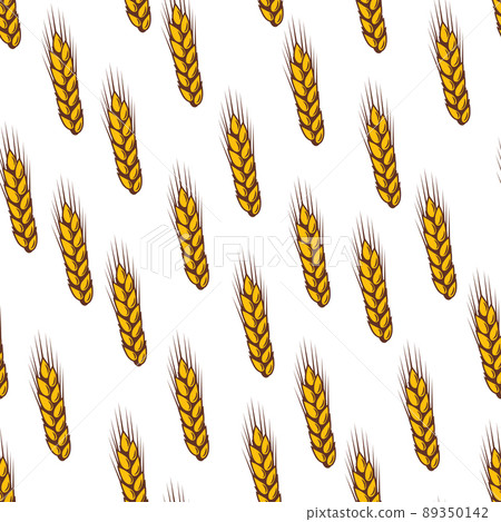 Seamless pattern with wheat. Agricultural image... - Stock Illustration ...