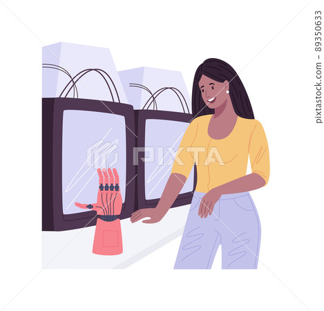 3D printed bionic hand isolated cartoon vector... - Stock Illustration ...