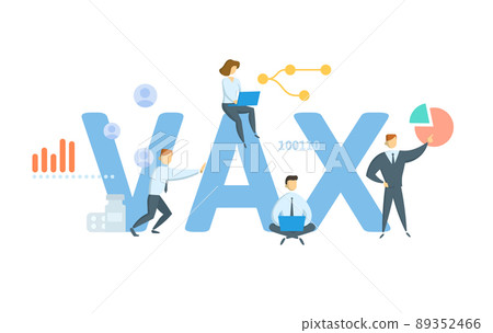 Vax, concept with keyword, people and icons.... - Stock Illustration ...