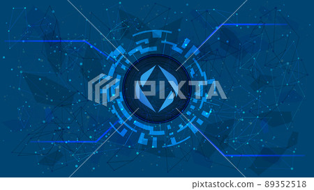 ENS Ethereum Name Service token symbol in... - Stock Illustration ...