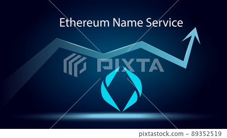 ENS Ethereum Name Service in uptrend and price... - Stock Illustration ...