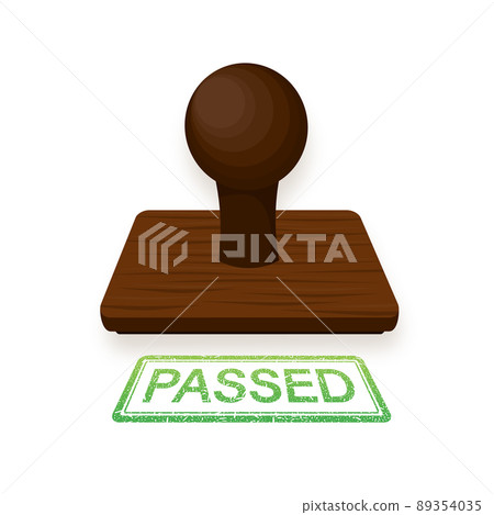 Abstract green passed stamp for print design....-插圖素材 [89354035] - PIXTA圖庫