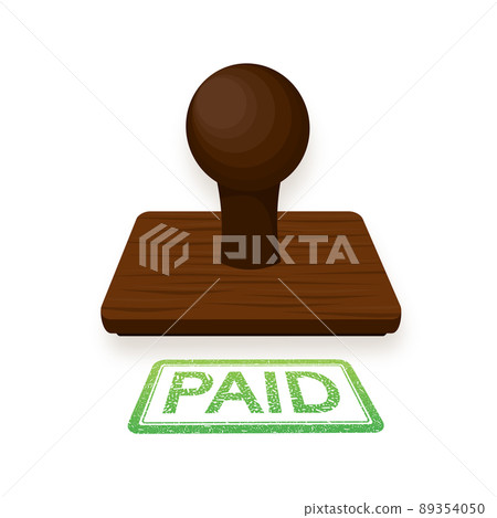 Paid green stamp isolated on white background.... - Stock Illustration ...