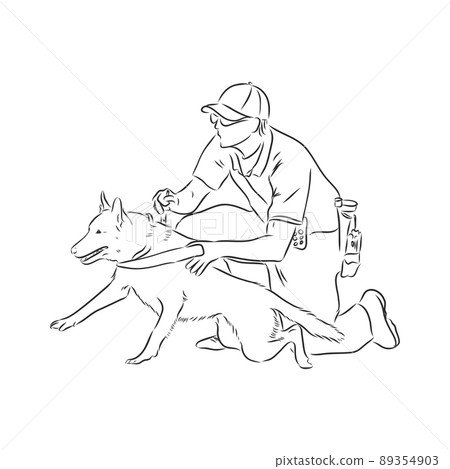 Man cartoon character giving command or order... - Stock Illustration ...