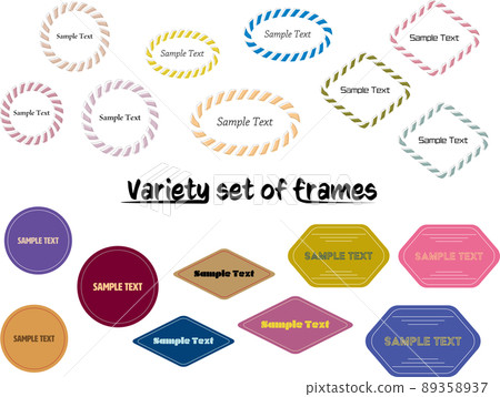 Wavy line and simple color scheme frame set - Stock Illustration ...
