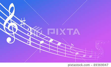 Background design of musical notes and staff... - Stock Illustration ...