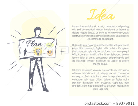 Idea and Plan Poster and Text Vector Illustration - Stock Illustration ...