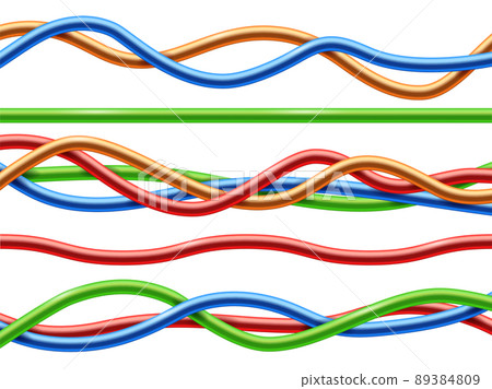 Color realistic flexible cables collection - Stock Illustration ...