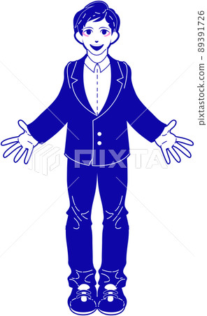 Standing picture of a male student with a... - Stock Illustration ...