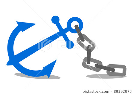 Illustration of an anchor sinking to the seabed - Stock Illustration ...
