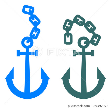 Illustration of an anchor sinking to the seabed - Stock Illustration ...