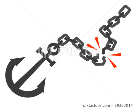Illustration of a broken anchor chain - Stock Illustration [89393014 ...