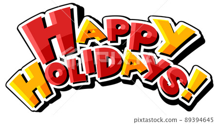 Happy holiday text icon on white background - Stock Illustration ...