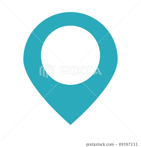Map pin on a light blue map - Stock Illustration [89397131] - PIXTA