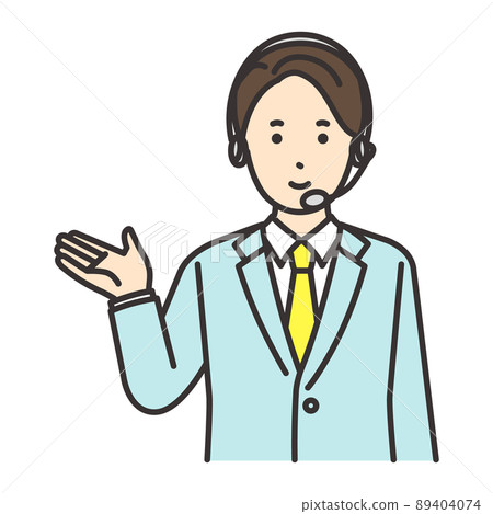 Male operator pose guidance - Stock Illustration [89404074] - PIXTA