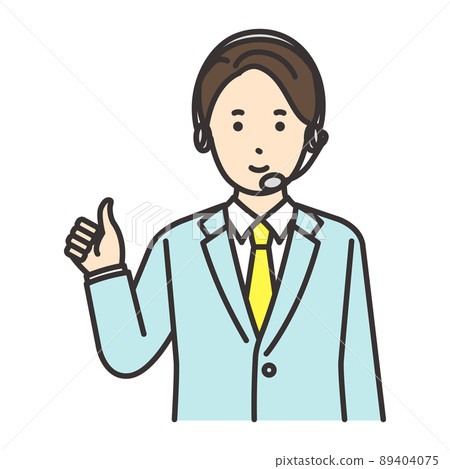 Male operator pose good - Stock Illustration [89404075] - PIXTA