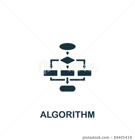 Algorithm icon. Monochrome simple Artificial... - Stock Illustration ...