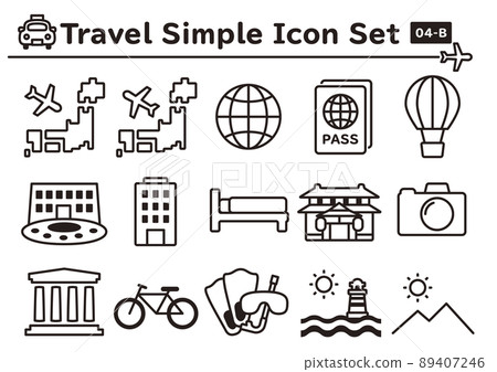 Simple and cute icon set for travel 04-B - Stock Illustration [89407246 ...