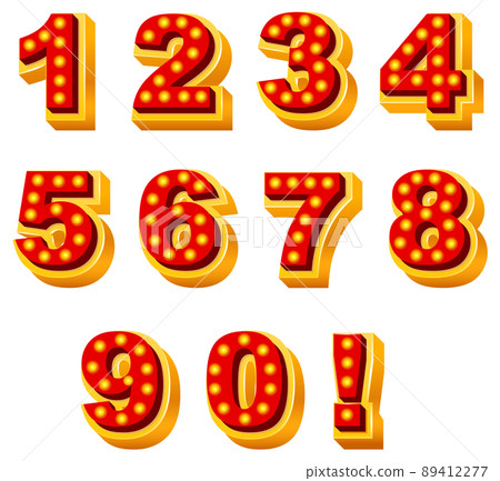 Game show number style on white background... - Stock Illustration ...