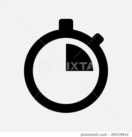 Timer black vector icon on white background - Stock Illustration ...