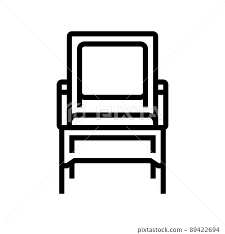 rattan patio chair line icon vector illustration - Stock Illustration ...