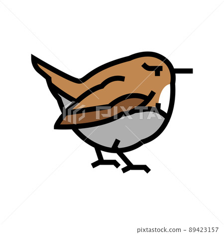 wren bird color icon vector illustration - Stock Illustration [89423157 ...