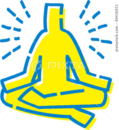 Stickman who meditates and feels refreshed - Stock Illustration ...