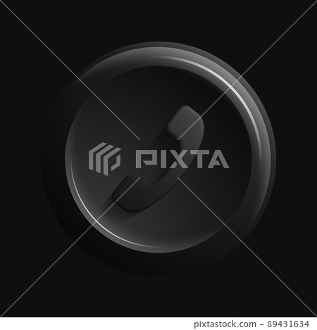 Black Call Icon. 3D Isolated Phone Button-插圖素材 [89431634] - PIXTA圖庫