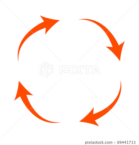 Red arrow rotating in 4 directions - Stock Illustration [89441713] - PIXTA