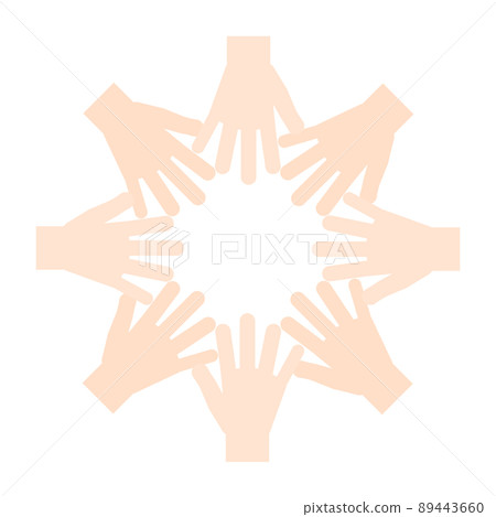 Simple and cute hand illustration: overlap hands - Stock Illustration ...