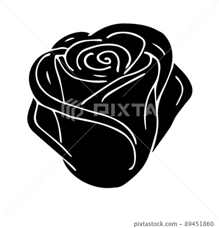Vector hand drawn doodle sketch black rose - Stock Illustration ...