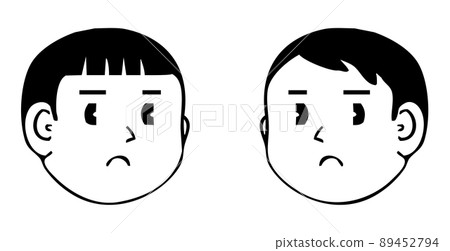 A little lonely expression / face icon facing... - Stock Illustration ...