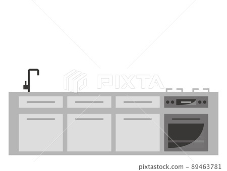 simple gray kitchen - Stock Illustration [89463781] - PIXTA