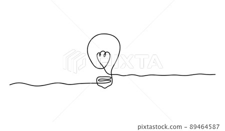 Continuous one line light bulb. Idea bulb... - Stock Illustration ...