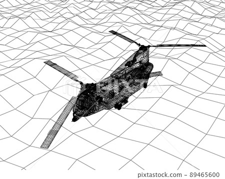 3d Wire Frame of Helicopter - Stock Illustration [89465600] - PIXTA