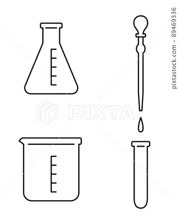 Chemistry Test Tubes And Beakers Black And White