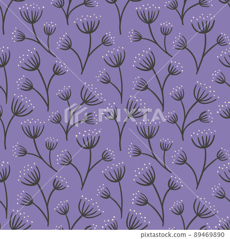 Seamless floral pattern. Violet background with... - Stock Illustration ...