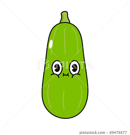 Cute funny vegetable marrow character. Vector... - Stock Illustration ...