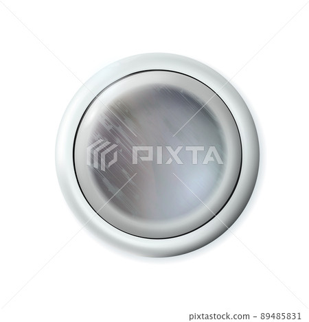 Realistic matte silver or gray button. Metal... - Stock Illustration ...