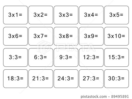 Multiplication and division table of 3. Maths... - Stock Illustration ...