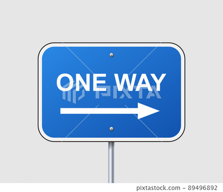 Street road sign one way - Stock Illustration [89496892] - PIXTA