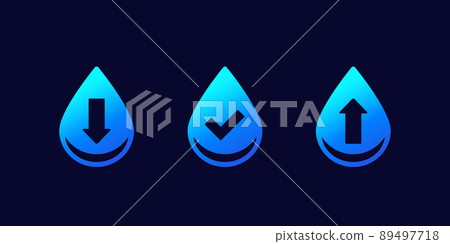 water level icons, low, normal and high - Stock Illustration [89497718 ...