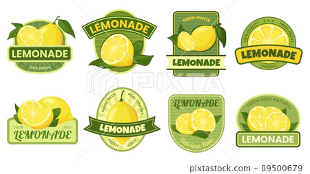 Lemonade label. Fresh and natural lemonades tag... - Stock Illustration ...