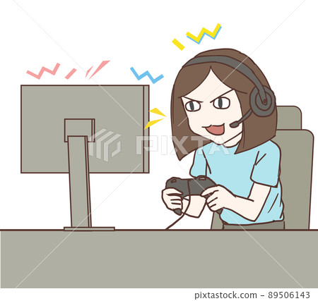 Female game commentator - Stock Illustration [89506143] - PIXTA