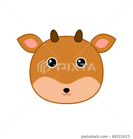 Cute Deer face isolated on white background - Stock Illustration ...