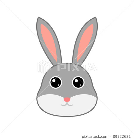 Cute Rabbit face isolated on white background - Stock Illustration ...