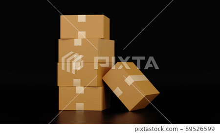 Stack of cardboard box carton or parcel.... - Stock Illustration ...