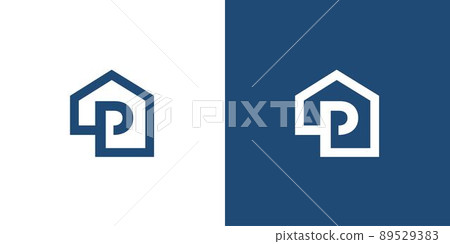 The initial logo of the letter P in the shape... - Stock Illustration ...